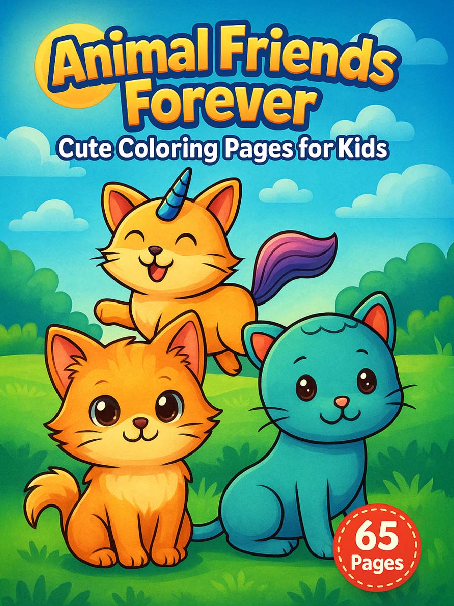 Animal Friends Forever – 65 Cute Coloring Pages for Kids | FaJa Kiddies ...